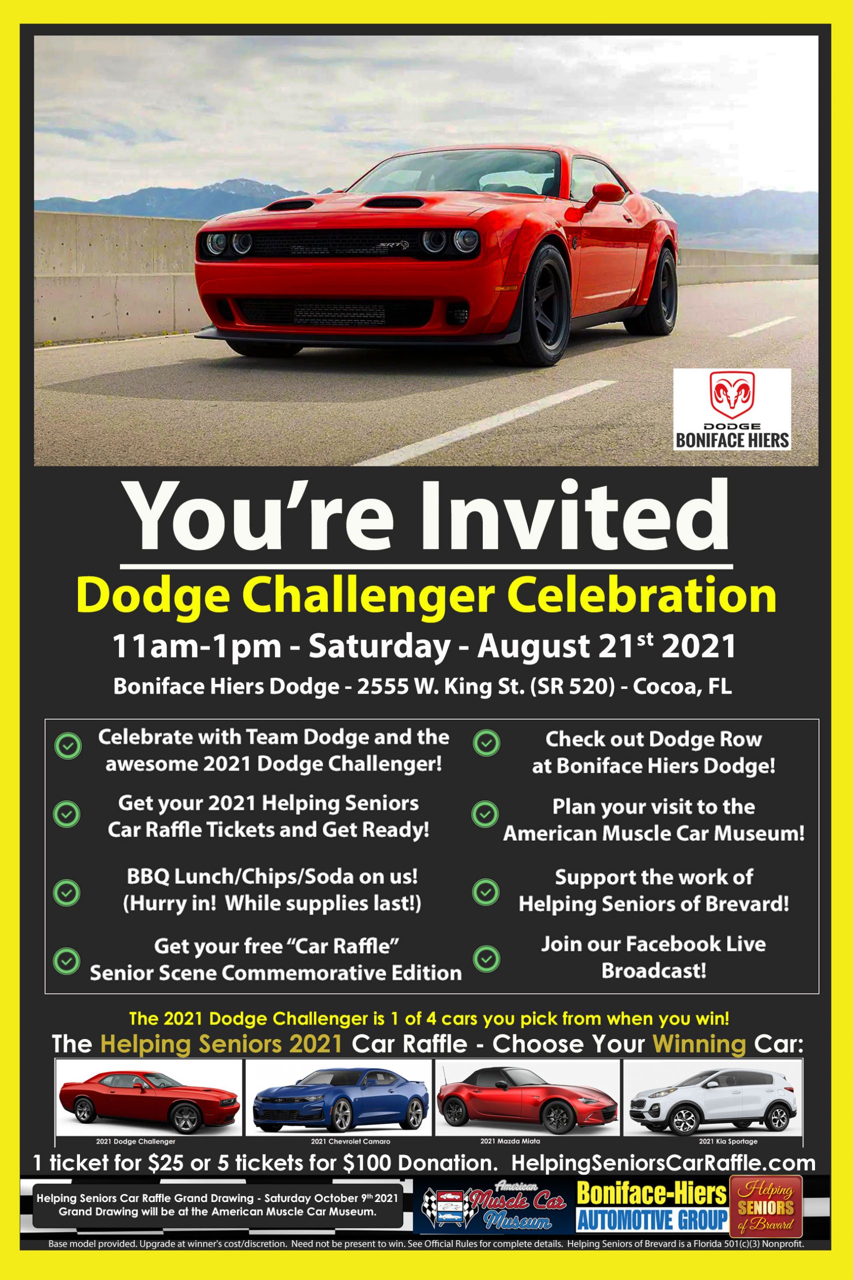 Dodge Challenger Celebration | Helping Seniors